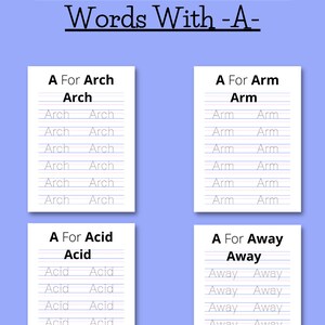 Word Tracing Worksheets, 31 Printable Pages to Trace Words That Start ...