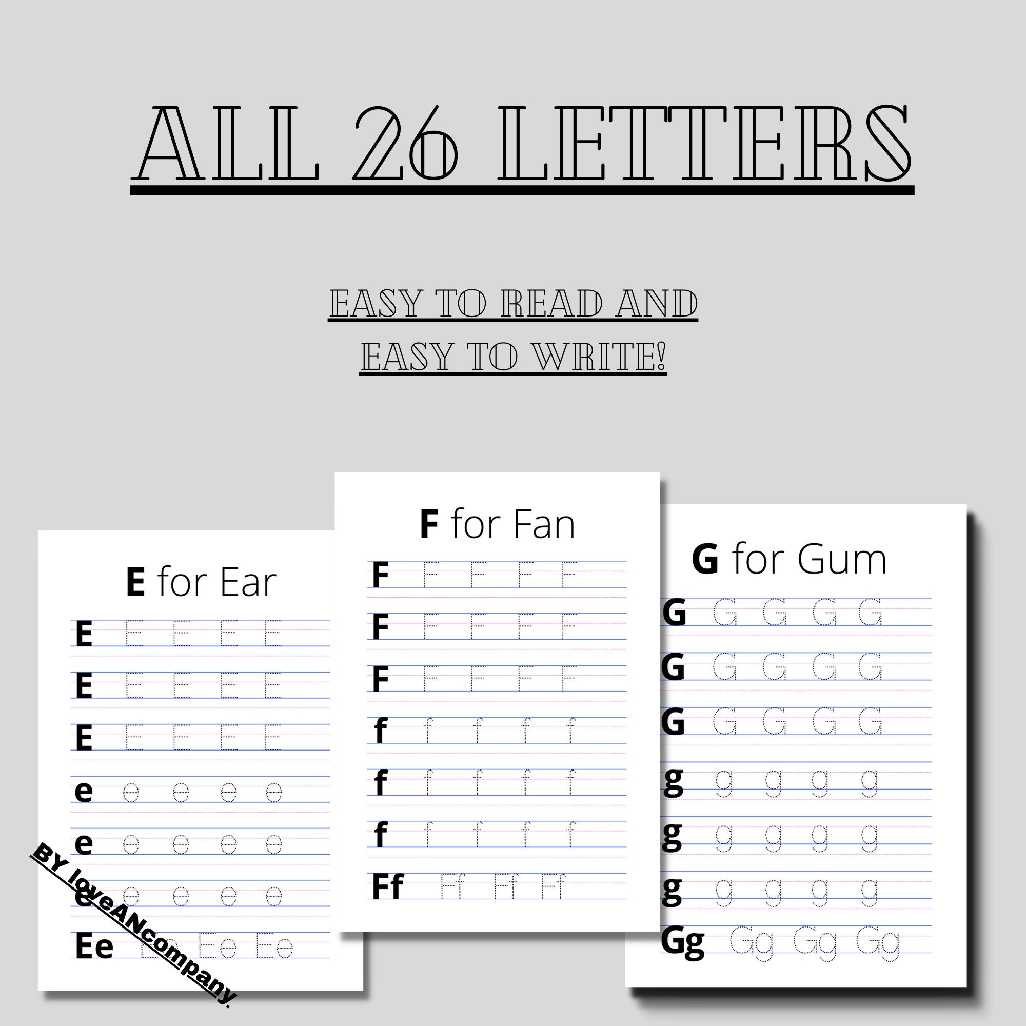 Alphabet Tracing Worksheets 26 Printable Pages to Trace the - Etsy
