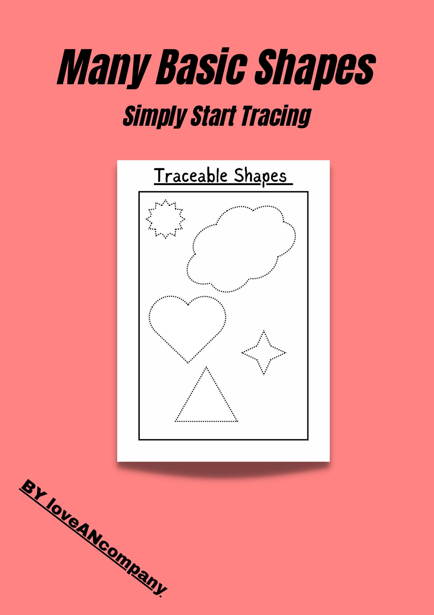 Traceable Shapes Worksheets, 6 Printable Pages to Trace Many Different ...