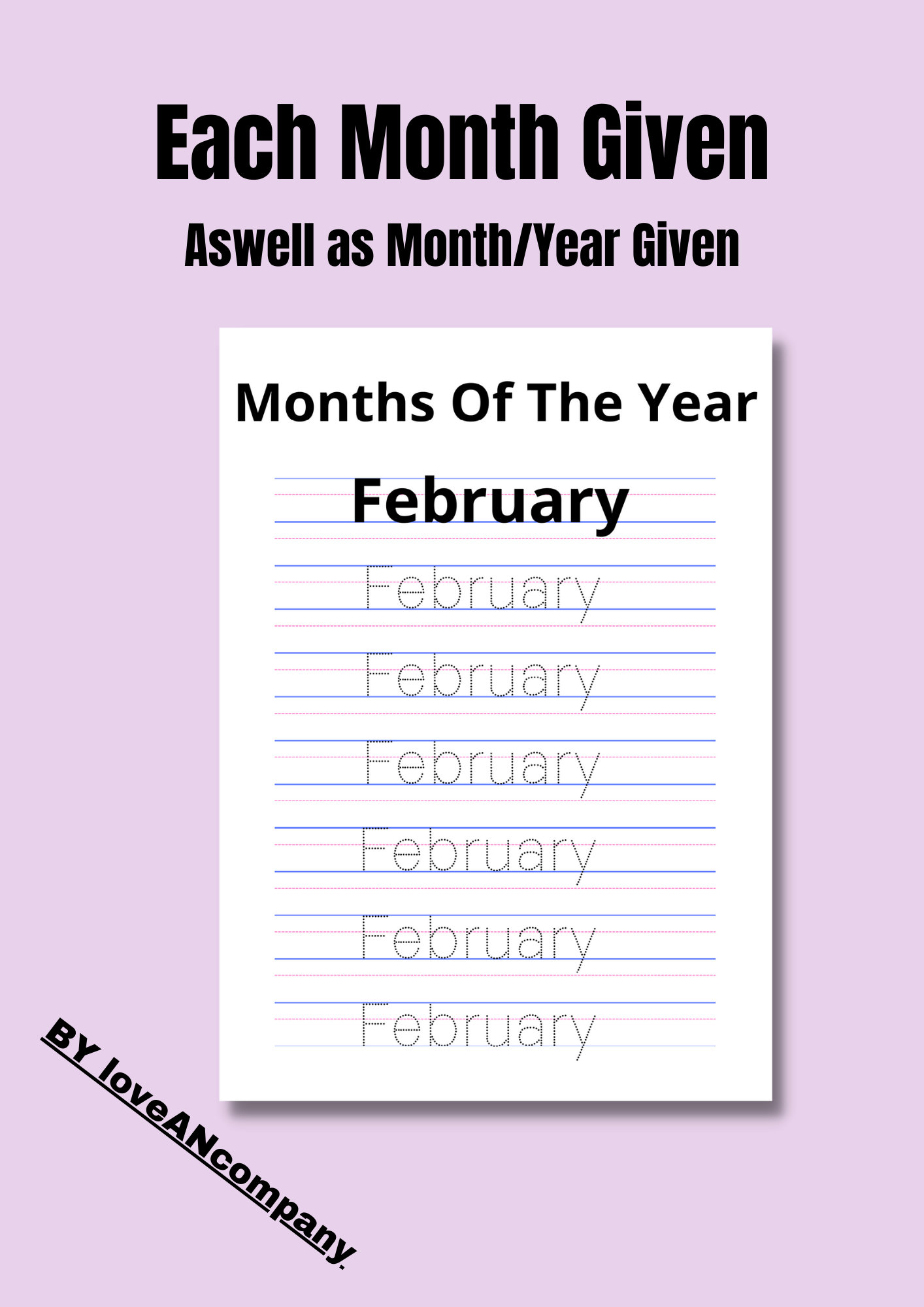 Months of the Year Tracing Worksheets, 14 Printable Pages to Trace ...