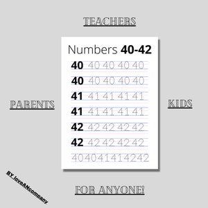 Number Tracing Worksheets 31-60, 10 Printable Pages to Trace up to 60 ...