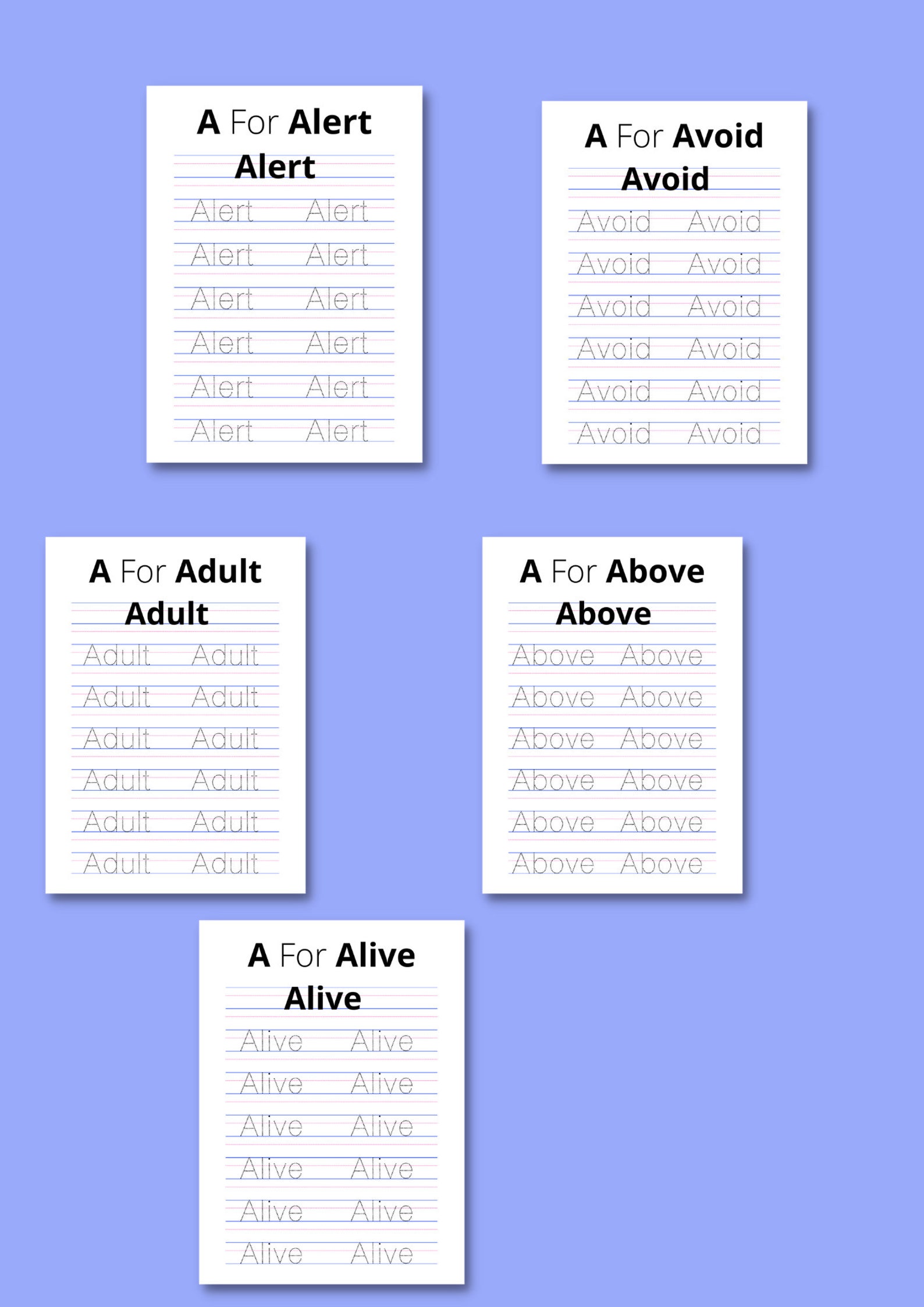 Word Tracing Worksheets, 31 Printable Pages to Trace Words That Start ...