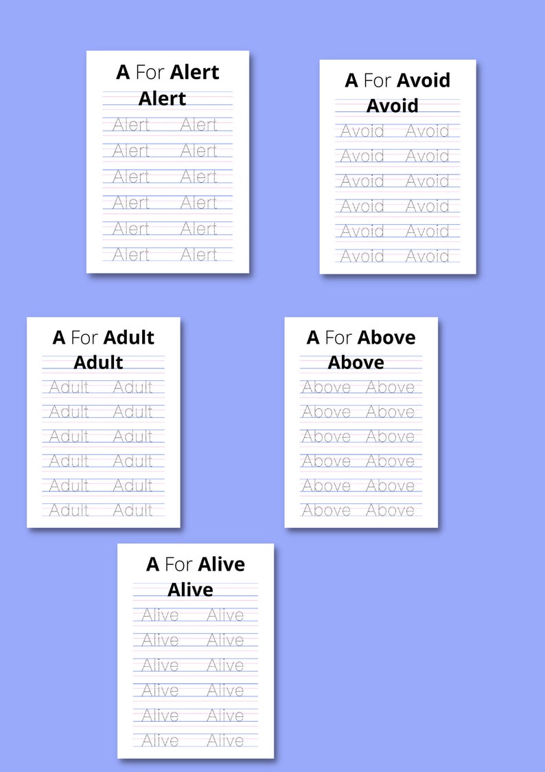 Word Tracing Worksheets, 31 Printable Pages to Trace Words That Start ...