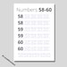 Number Tracing Worksheets 31-60, 10 Printable Pages to Trace up to 60 ...