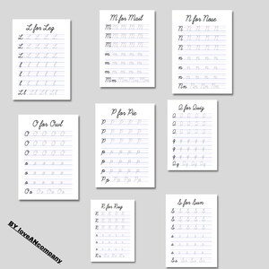 Cursive Tracing Worksheets, 26 Printable Pages to Trace in Cursive ...