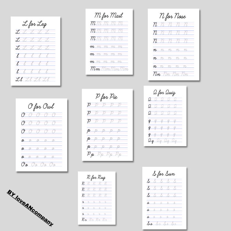 Cursive Tracing Worksheets, 26 Printable Pages to Trace in Cursive ...