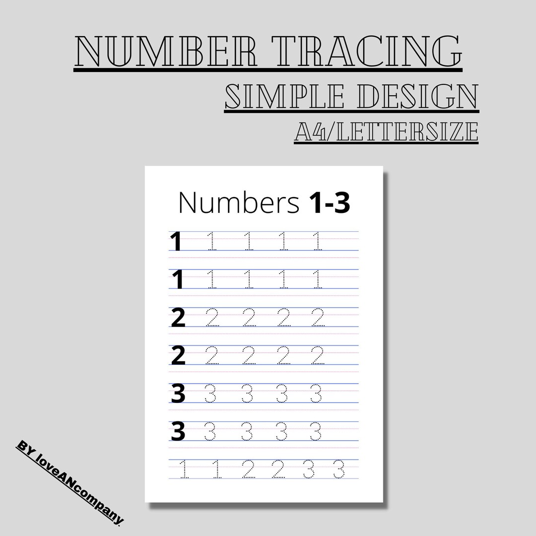 Number Tracing Worksheets, 10 Printable Pages to Trace 30 Numbers ...