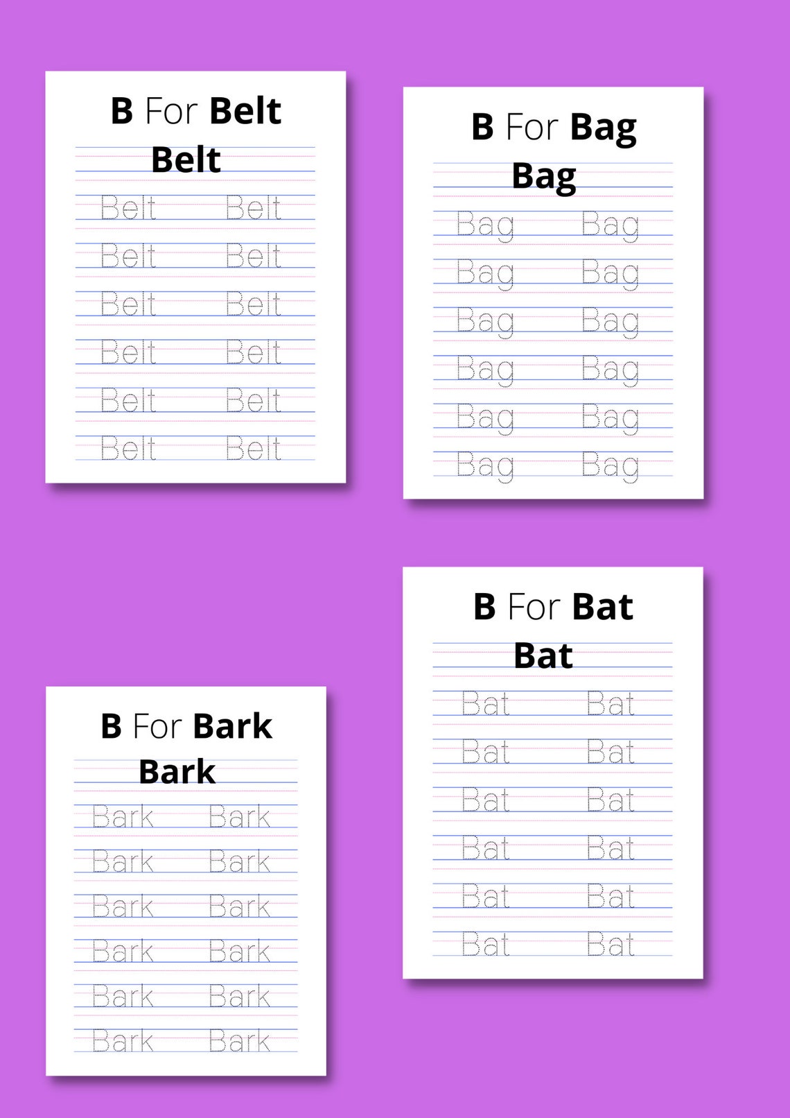 Word Tracing Worksheets 37 Printable Pages to Trace Words - Etsy