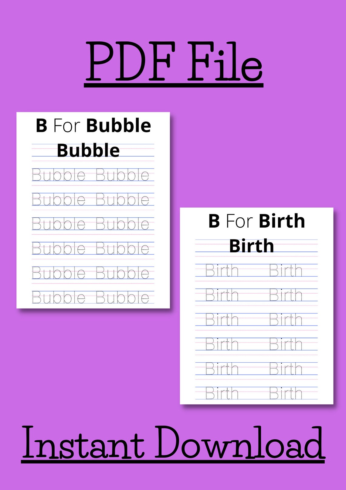 Word Tracing Worksheets 37 Printable Pages to Trace Words - Etsy