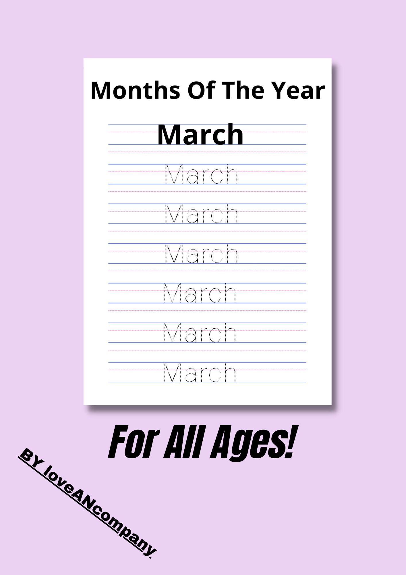 Months of the Year Tracing Worksheets, 14 Printable Pages to Trace ...