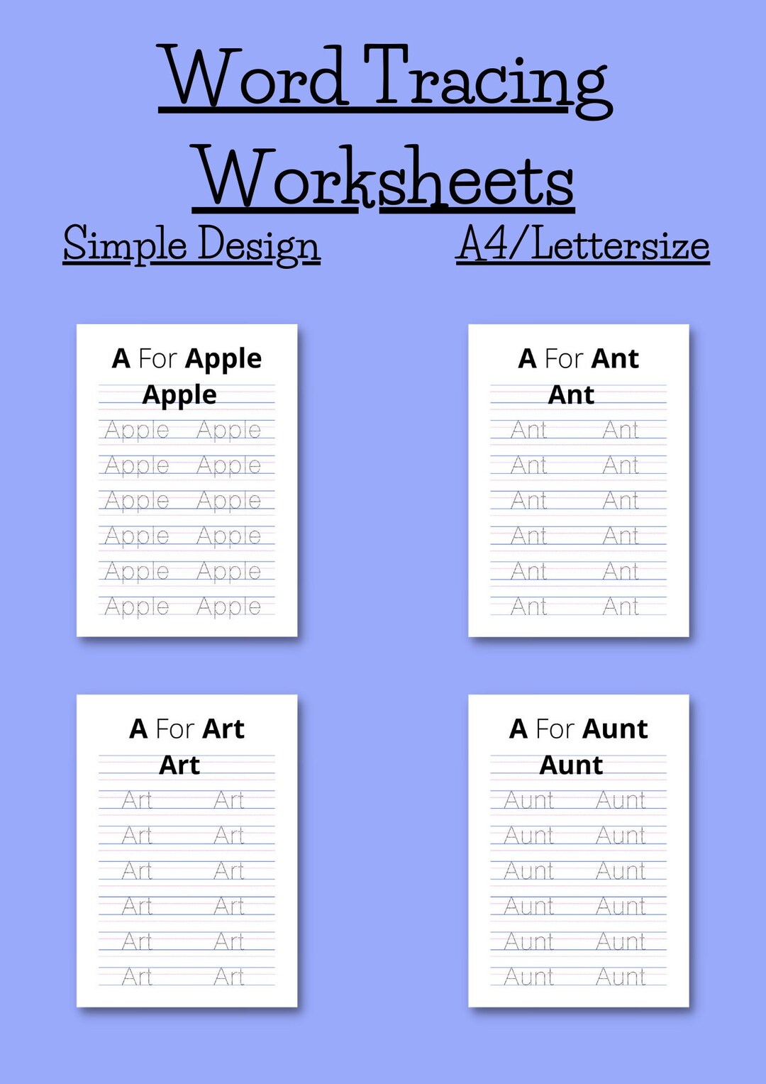 Word Tracing Worksheets, 31 Printable Pages to Trace Words That Start ...