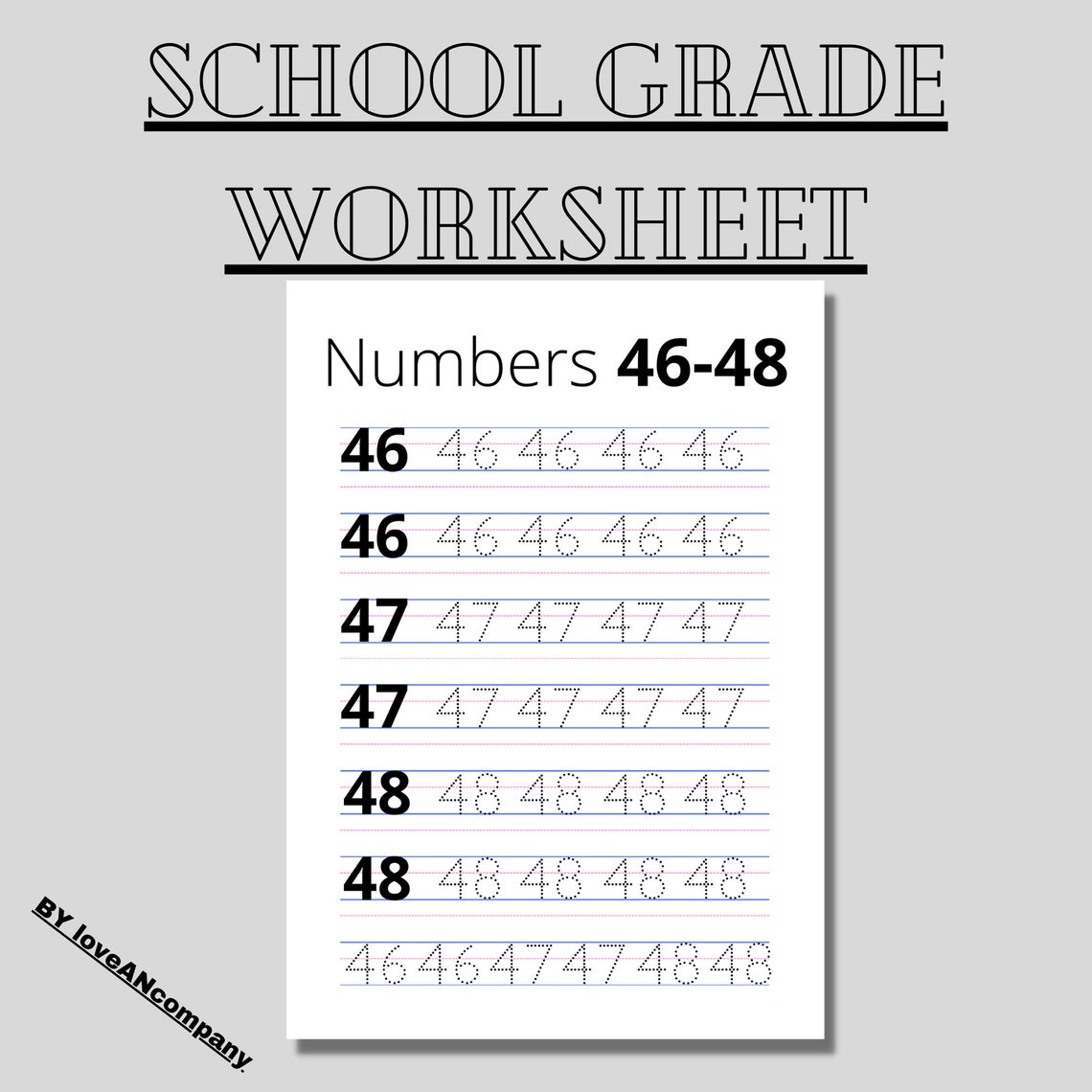 Number Tracing Worksheets 31-60, 10 Printable Pages to Trace up to 60 ...