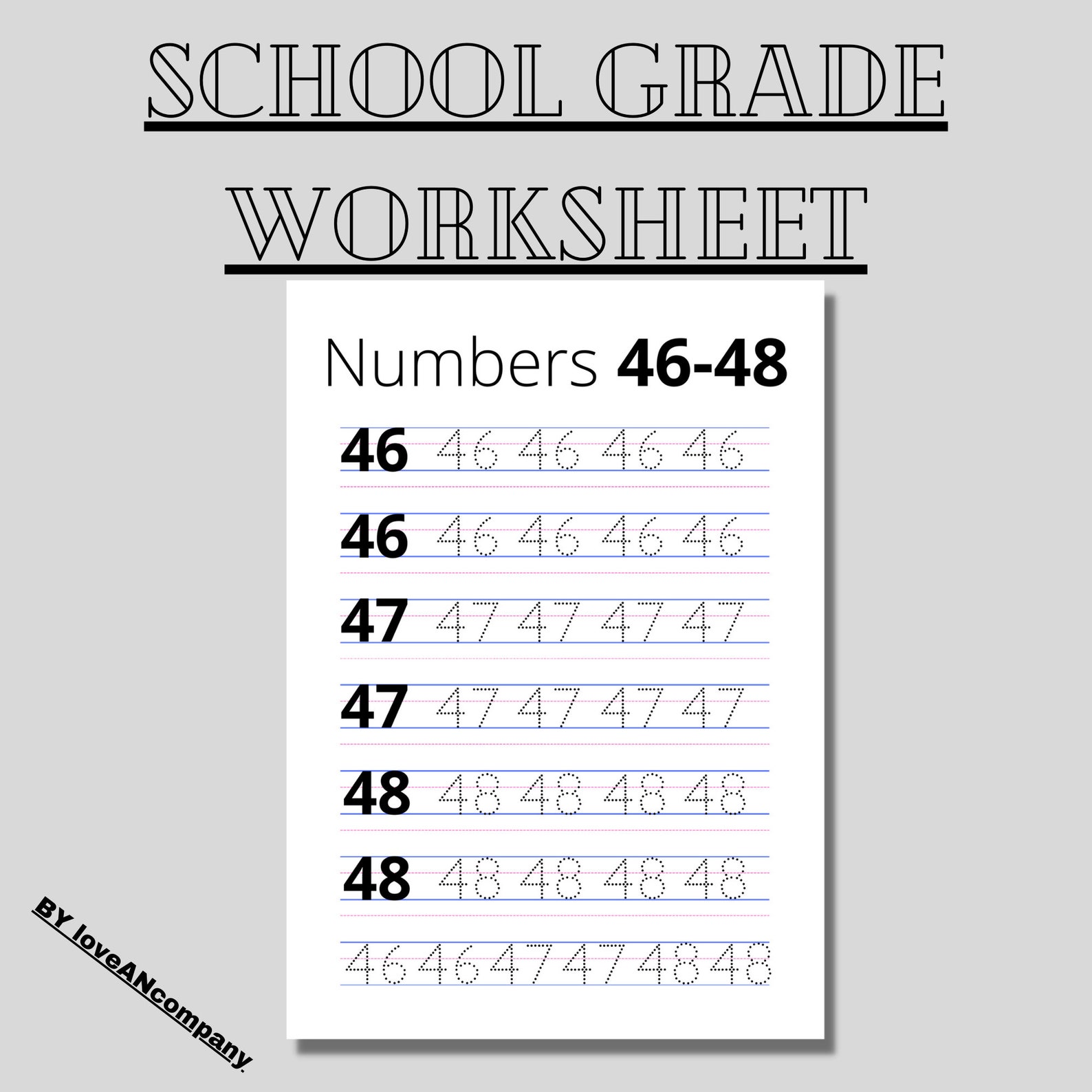 Number Tracing Worksheets 31-60, 10 Printable Pages to Trace up to 60 ...