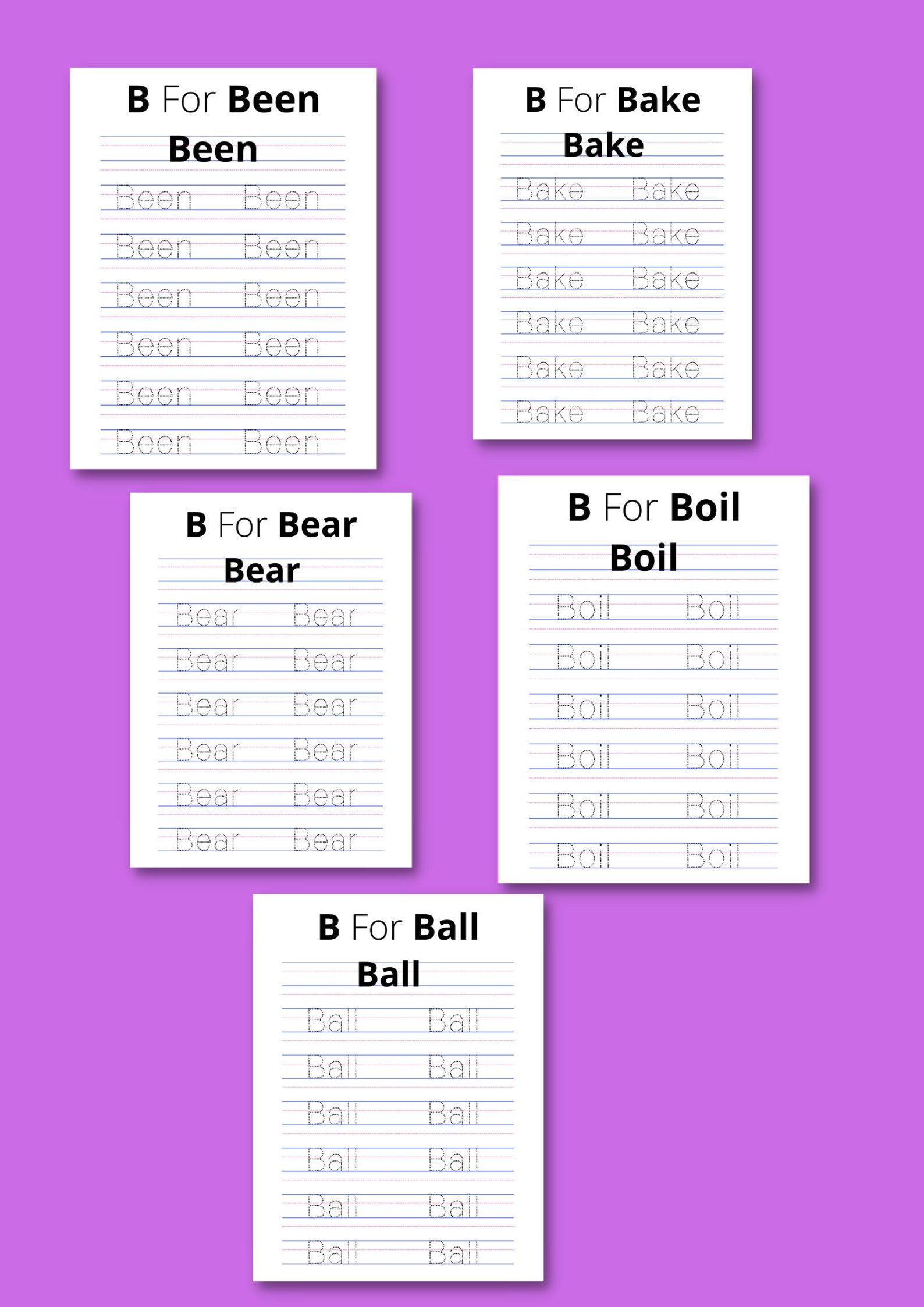 Word Tracing Worksheets, 37 Printable Pages to Trace Words That Start ...