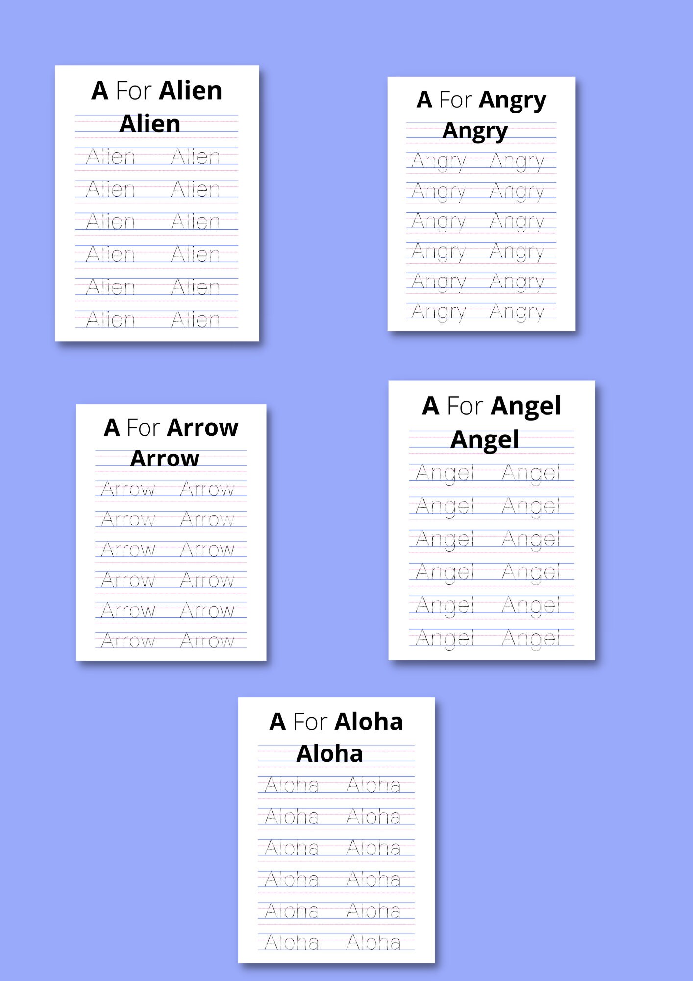 Word Tracing Worksheets, 31 Printable Pages to Trace Words That Start ...
