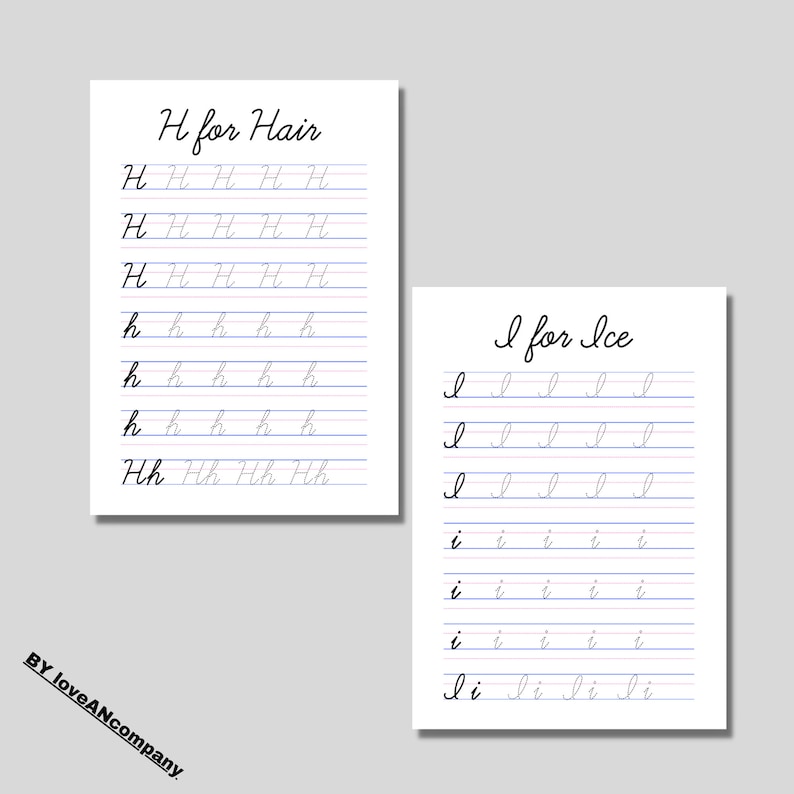 Cursive Tracing Worksheets, 26 Printable Pages to Trace in Cursive ...