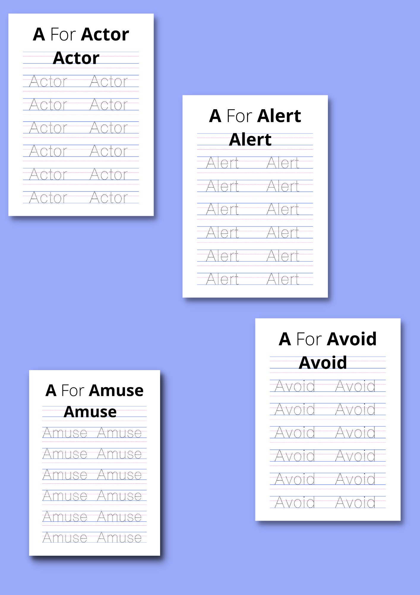 Word Tracing Worksheets, 31 Printable Pages to Trace Words That Start ...