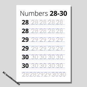 Number Tracing Worksheets, 10 Printable Pages to Trace 30 Numbers ...