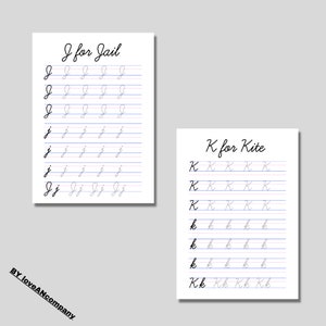 Cursive Tracing Worksheets, 26 Printable Pages to Trace in Cursive ...