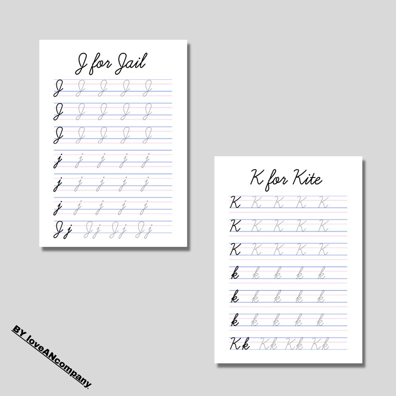 Cursive Tracing Worksheets, 26 Printable Pages to Trace in Cursive ...