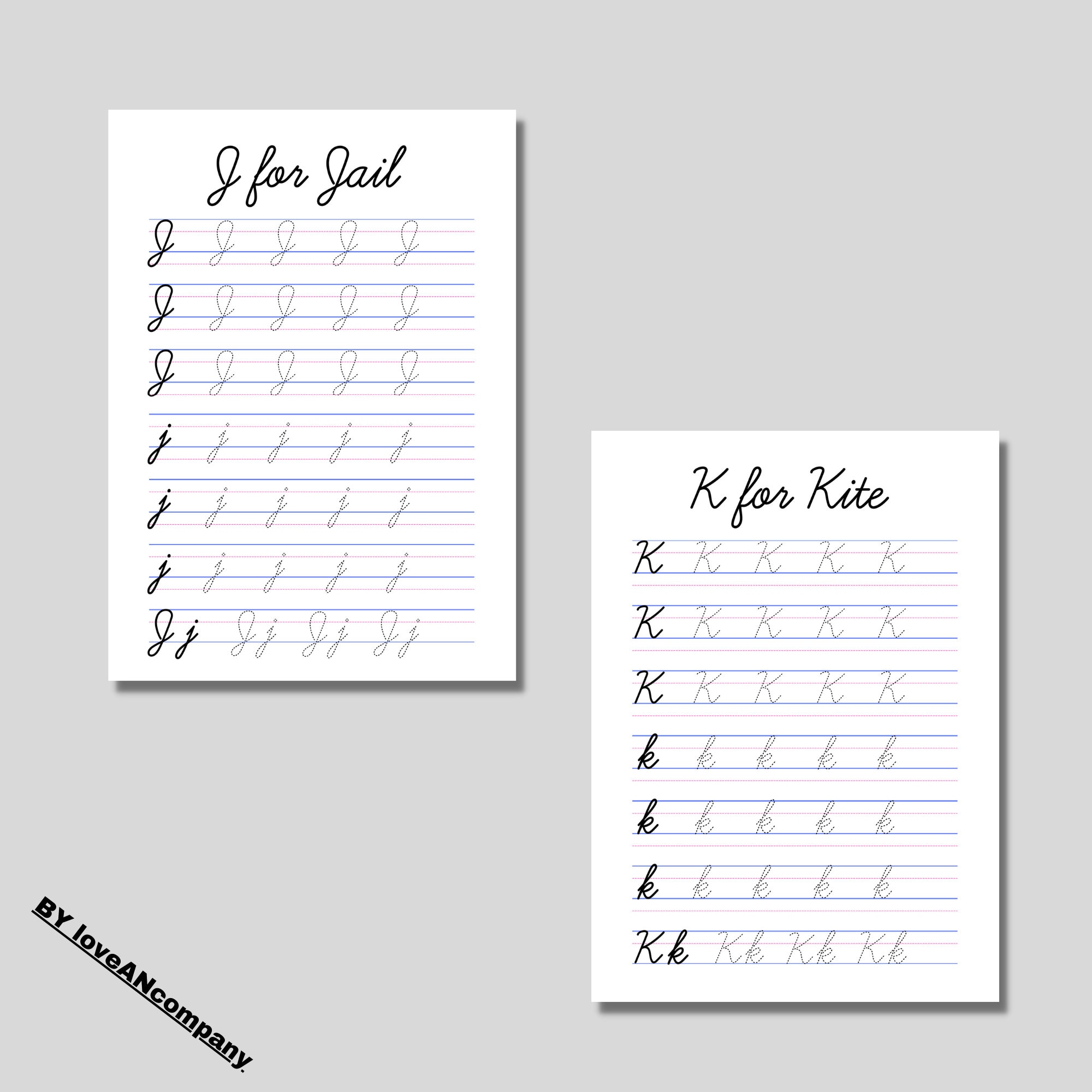 Cursive Tracing Worksheets, 26 Printable Pages to Trace in Cursive ...