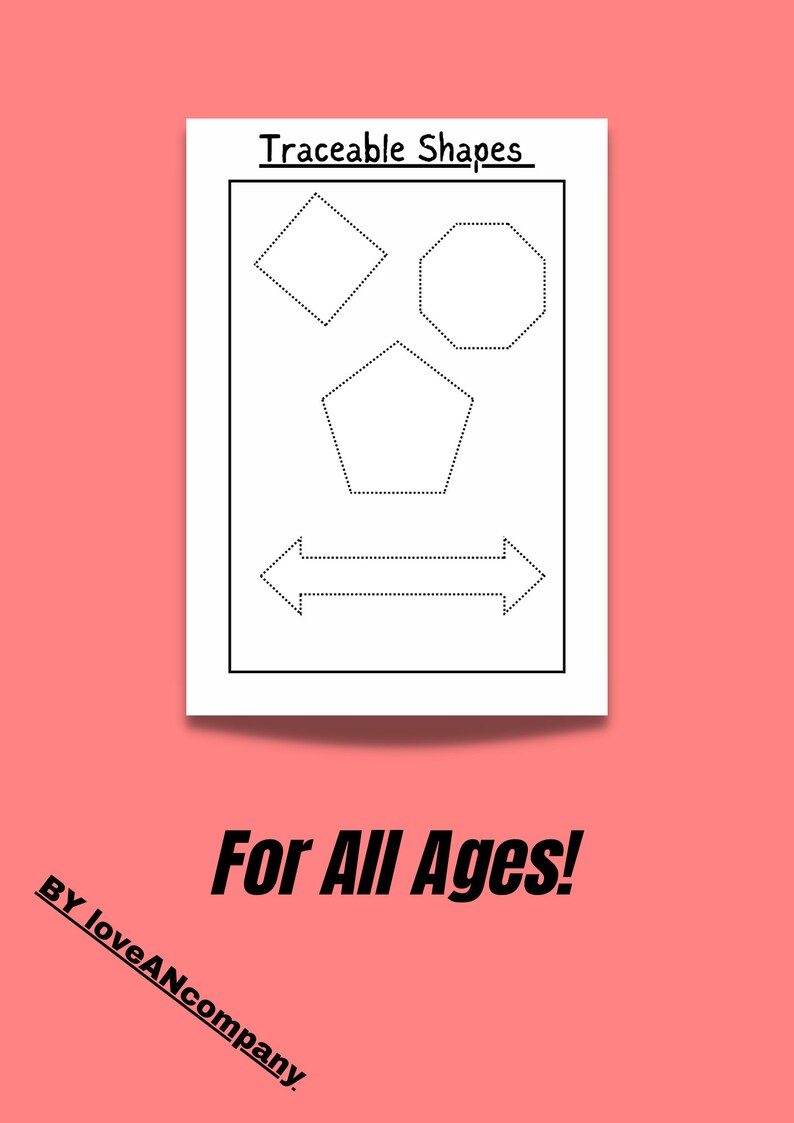 Traceable Shapes Worksheets, 6 Printable Pages to Trace Many Different ...
