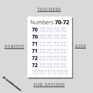 Number Tracing Worksheets, 14 Printable Pages to Trace 61-100 Numbers ...