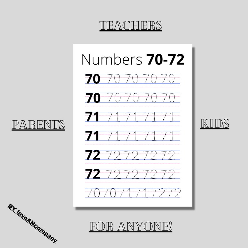 Number Tracing Worksheets, 14 Printable Pages to Trace 61-100 Numbers ...