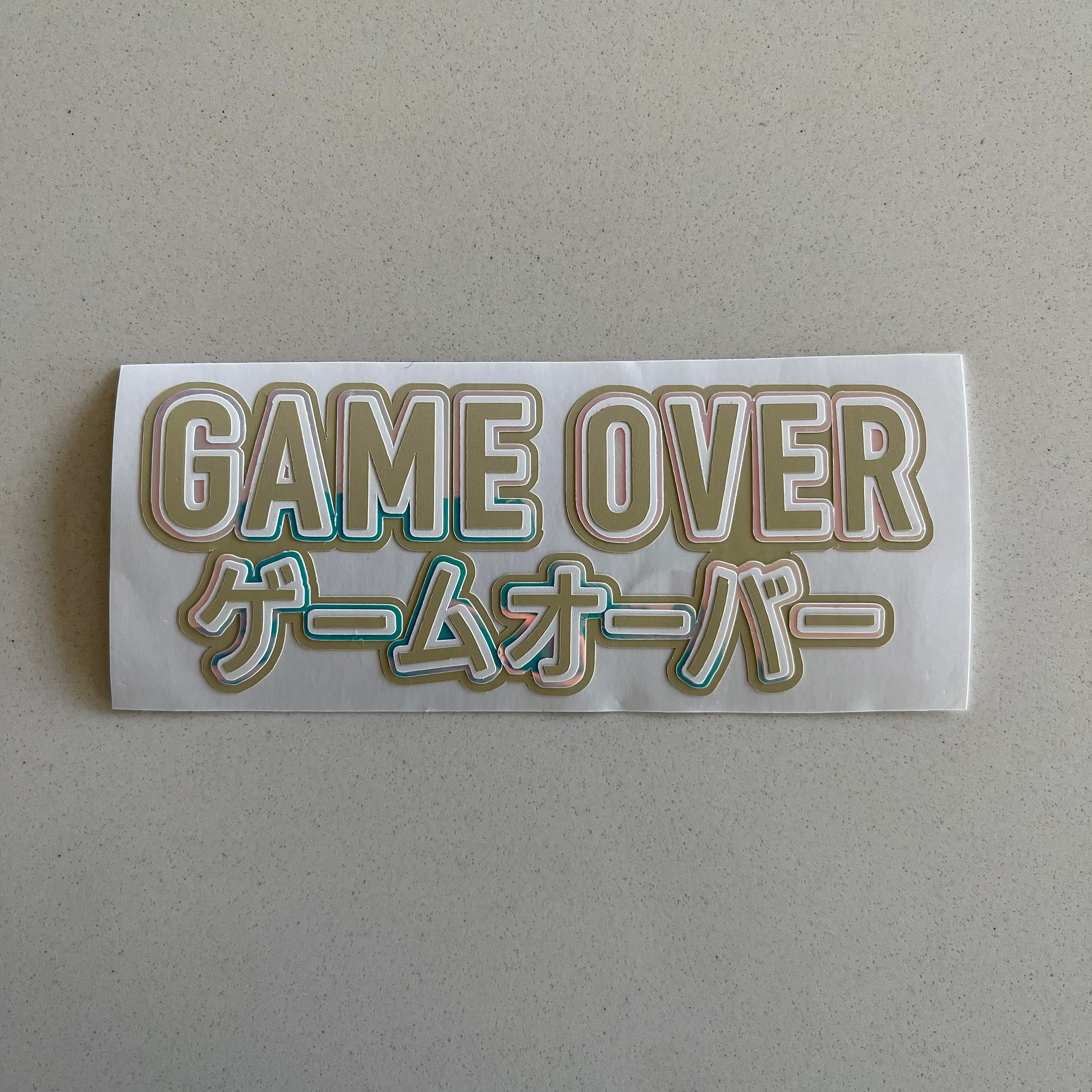 Game Over Holographic Sticker Choose Your COLOR Anime Stickers Laptop ...