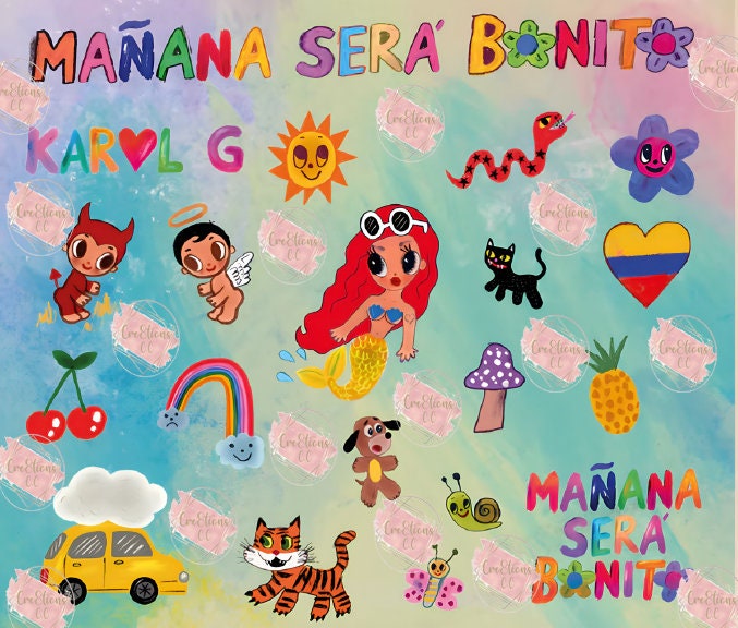 Manana Sera Mas Bonito Album Front Cover Karol G 20oz Tumbler Wrap - Etsy