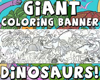 Christmas Dinosaur Coloring - Etsy