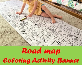 Road Map Coloring - Etsy