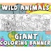 Wild Animals Coloring Activity Banner - Animal Theme Jumbo Activity ...
