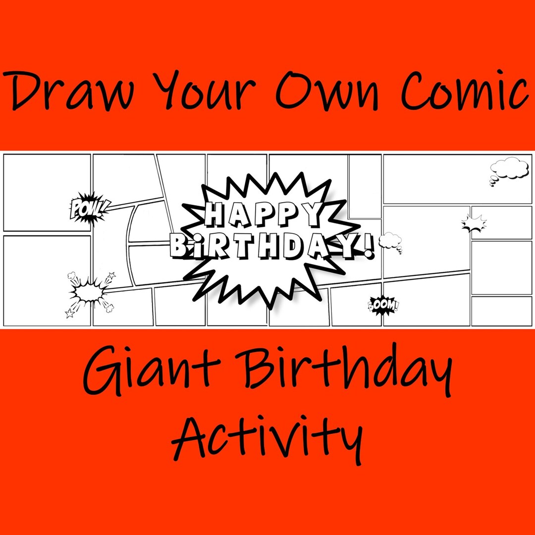 Draw Your Own Comic Book Giant Activity Banner- Make Your Own Super ...