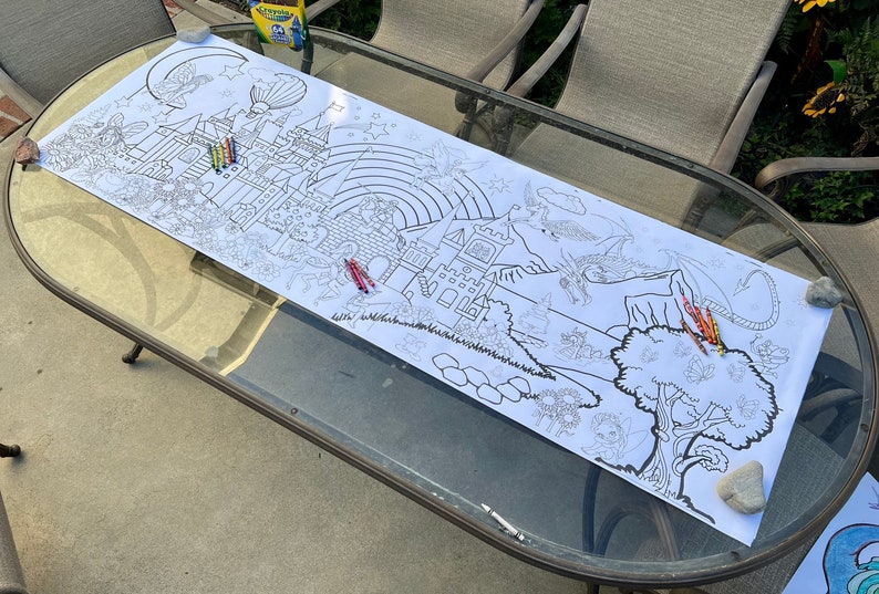 Magic Castle Giant Coloring Page - Fantasy Kingdom Theme Jumbo Banner ...