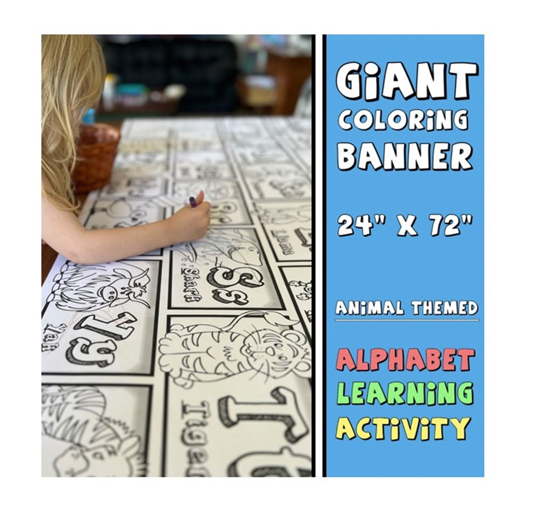 Animal Abc's - Giant Coloring Poster, 24x72 Inch Banner, Kids Activity ...