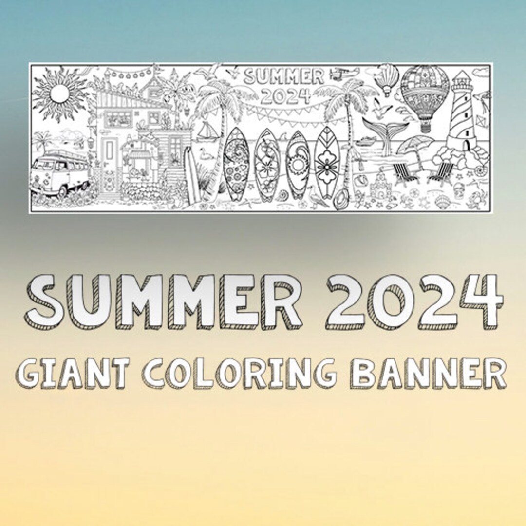 Summer 2024 Giant Coloring Banner- 24x72 Inches, Birthday Party ...