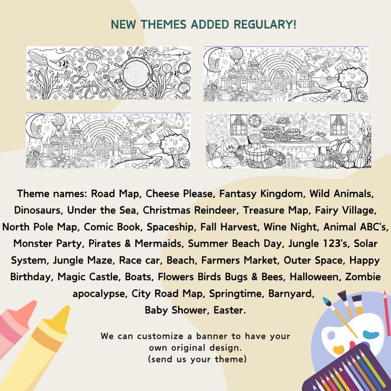 Personalized Treasure Map Jumbo Coloring Banner- Custom Birthday ...