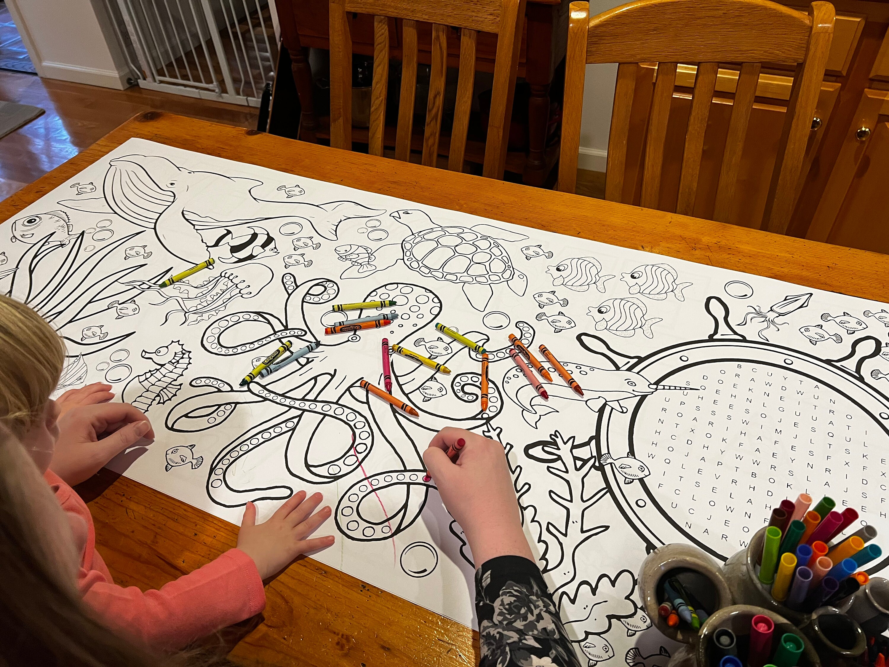 Under the Sea- Coloring Activity Banner With a Word Search, 24x72 ...