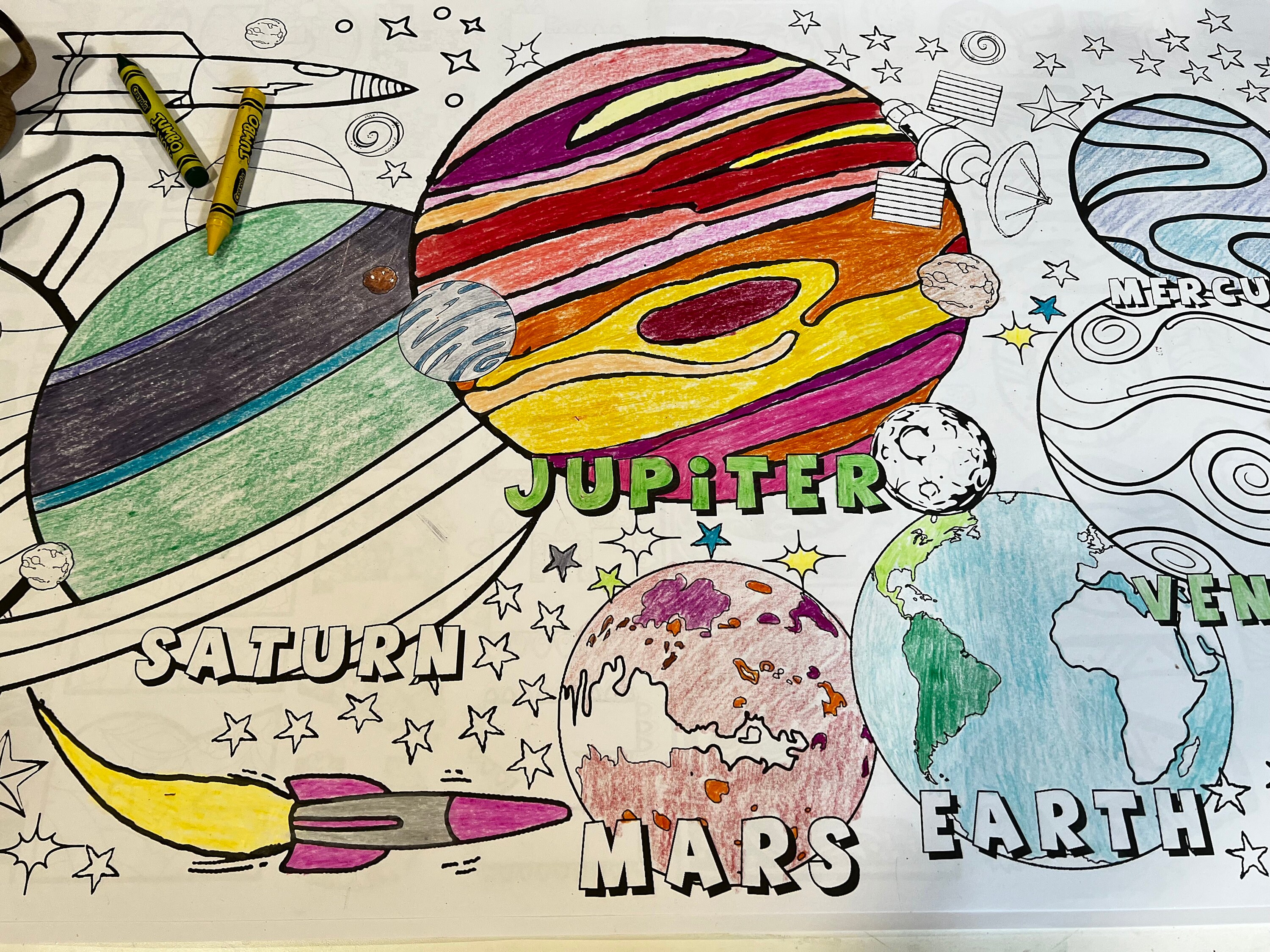 Outer Space Coloring Banner With Maze- Solar System Theme Jumbo ...