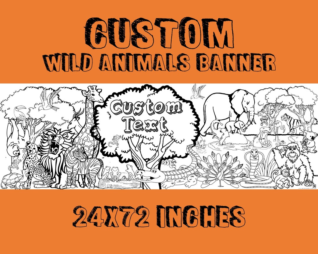 Custom Wild Animals Banner- Personalize Your Animal Theme Jumbo ...