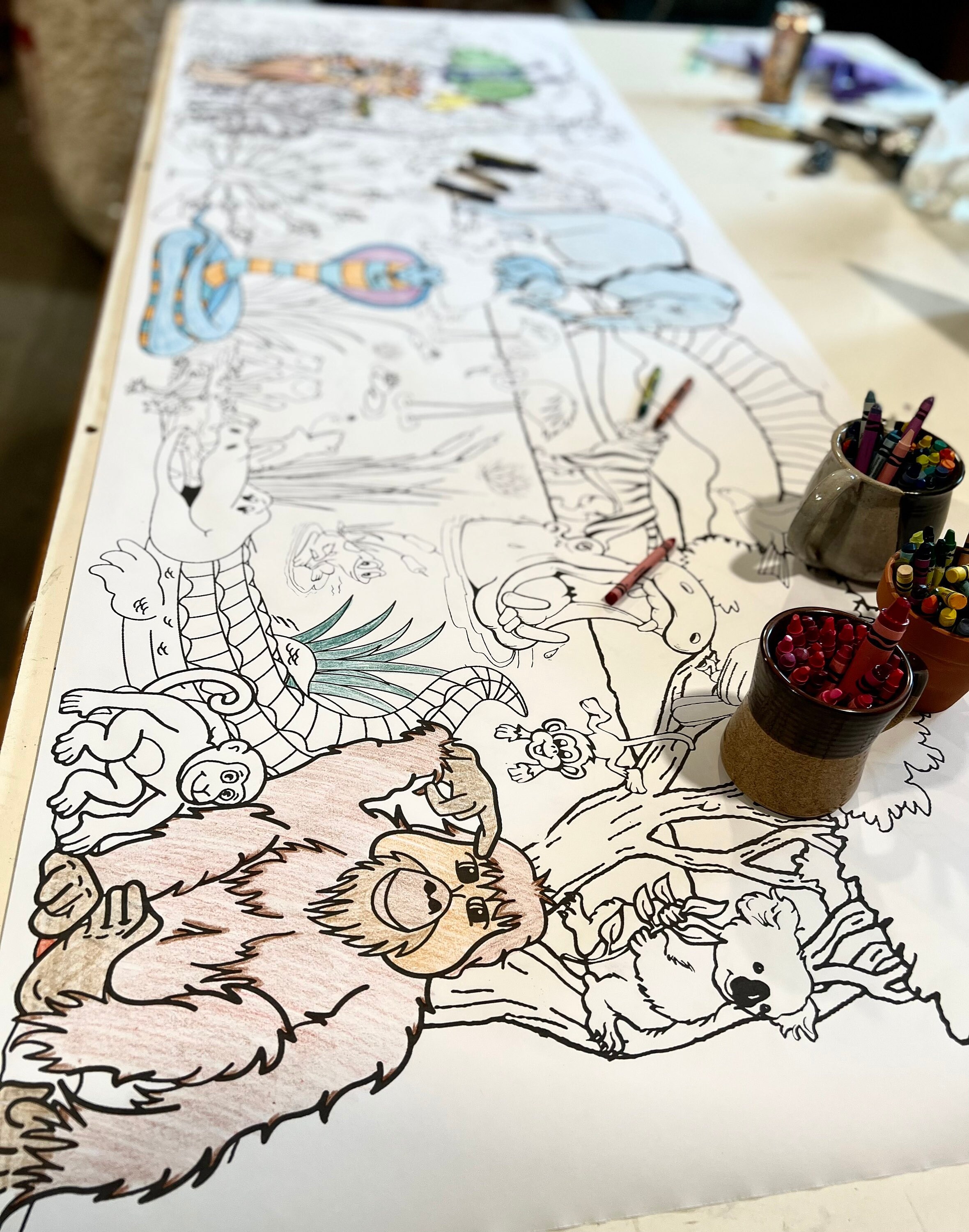 Wild Animals Coloring Activity Banner - Animal Theme Jumbo Activity ...