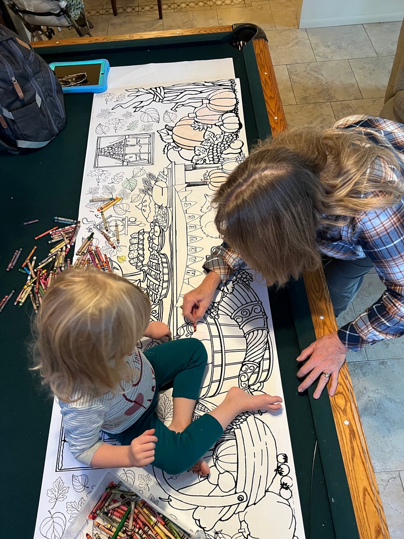 Thanksgiving Coloring Banner – Jumbo Autumn Activity, 24x72 Inches - Etsy