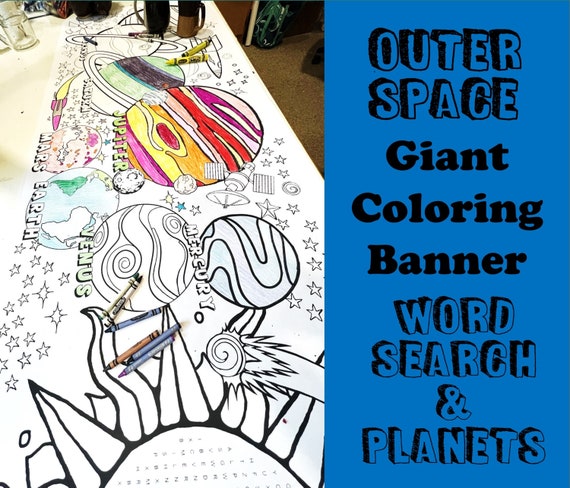 Solar System Coloring Activity Banner Outer Space Theme - Etsy