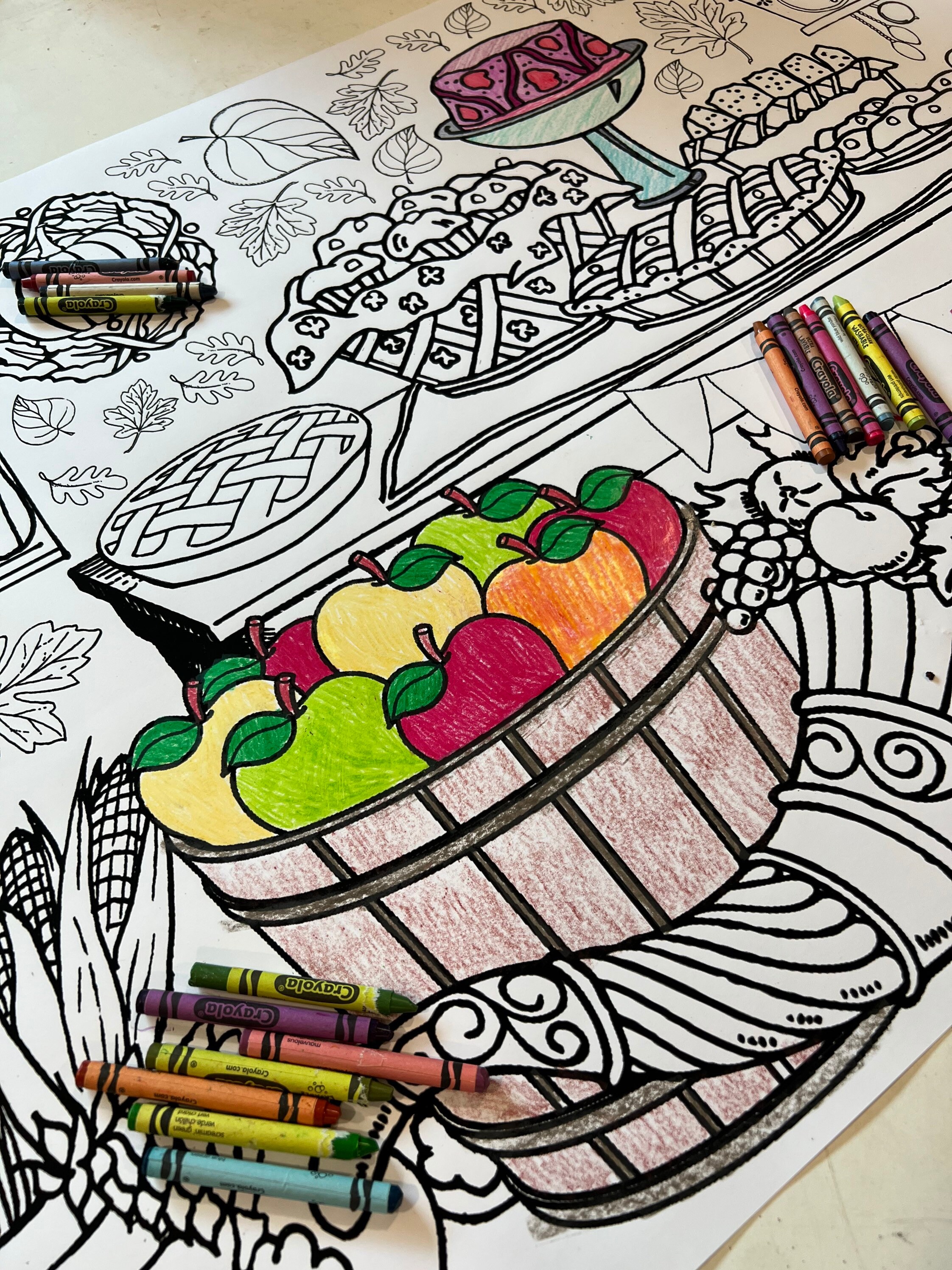 Thanksgiving Coloring Banner – Jumbo Autumn Activity, 24x72 Inches - Etsy