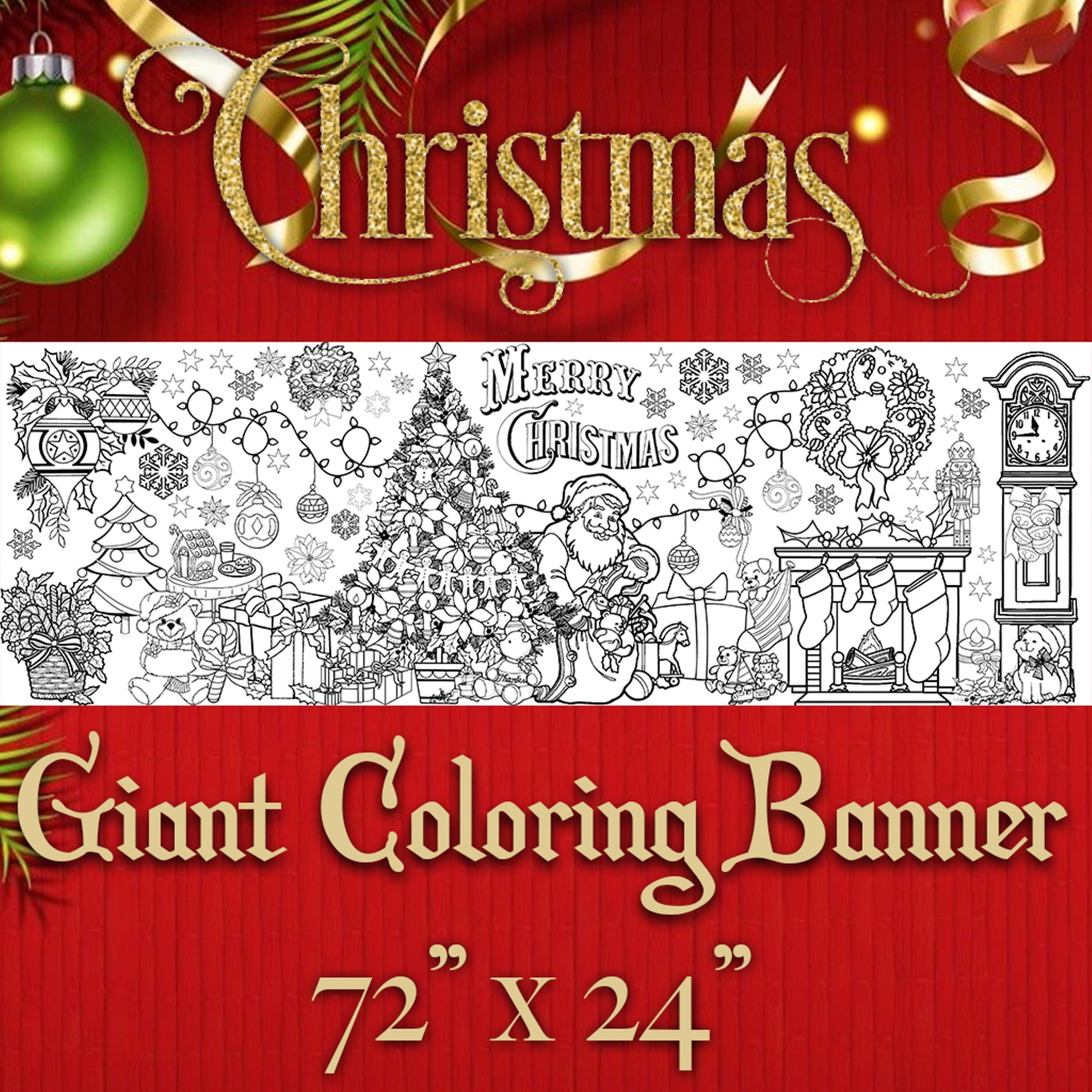 Merry Christmas Coloring Banner