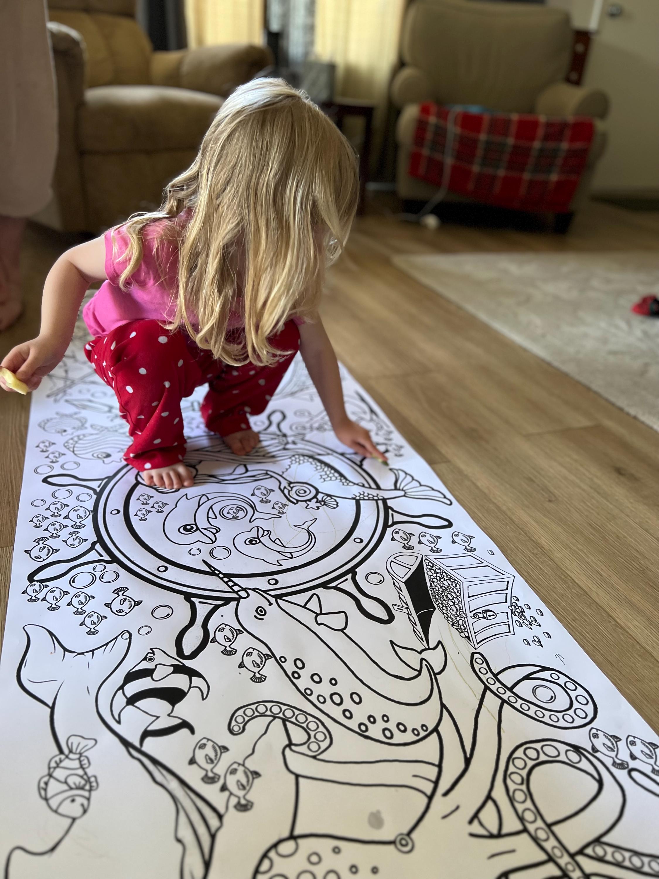 Dinosaur Adventure Map- Giant Coloring Banner, Table Runner, Birthday ...