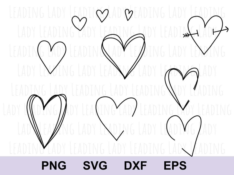 Hearts, Hand Drawn, Digital Files, Multiple Styles, for Print or Cut - Etsy