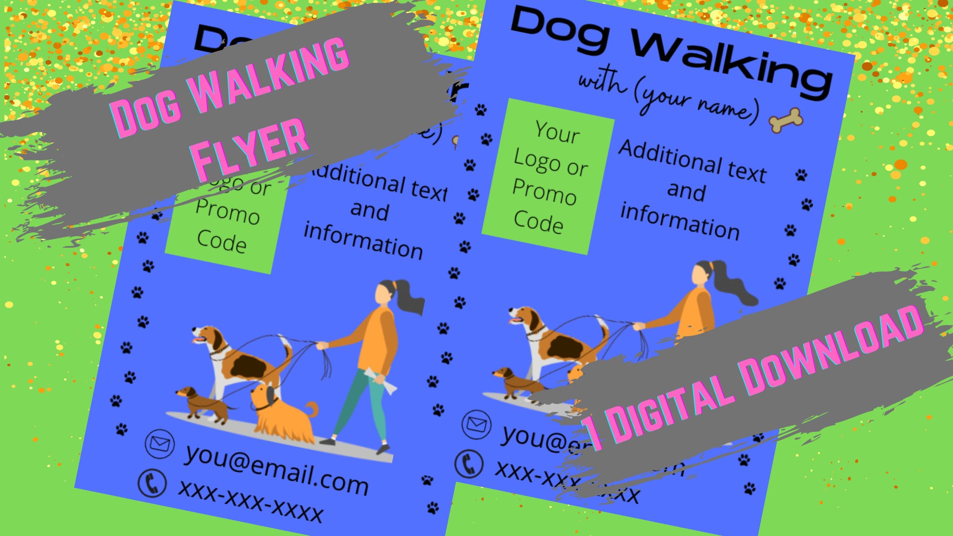 Personalized Dog Walking Flyer - Etsy