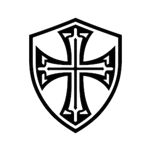 Crusaders Cross Shield SVG 1 | Black & White Vector File for Laser ...